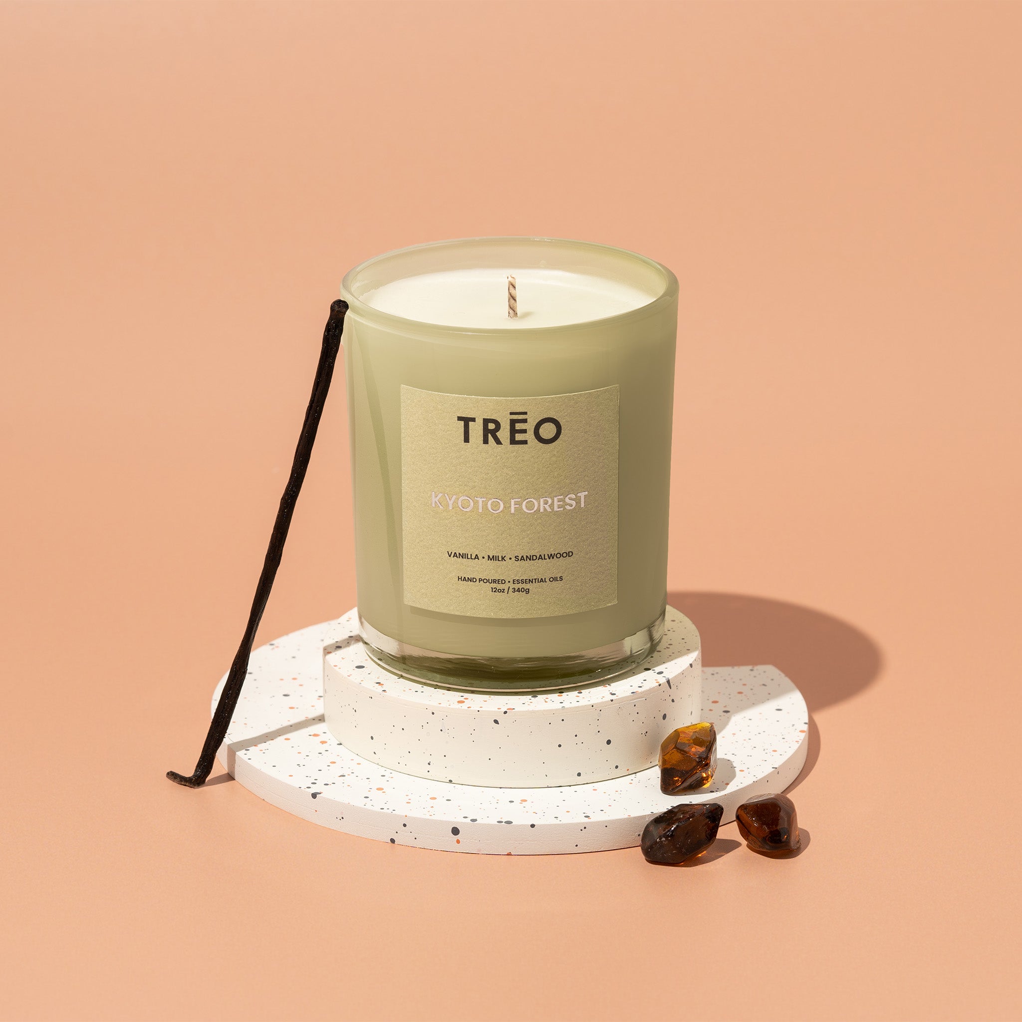 New Kyoto Forest Scented Candle | Cream & Vanilla Scent | TRĒO